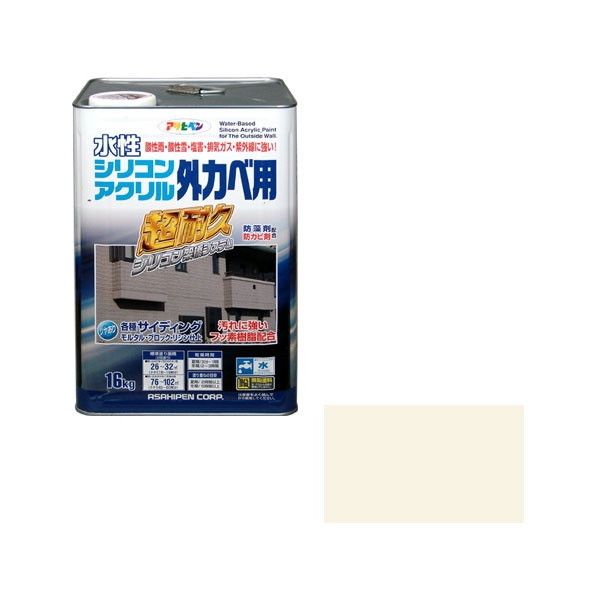 商品説明★ 超耐久!酸性雨・酸性雪・塩害・排気ガス・紫外線に強い 2回塗り ツヤあり 防藻剤・防カビ剤 配合スペック* 容量: 16kg* カラー: アイボリー* 重量: 16500g