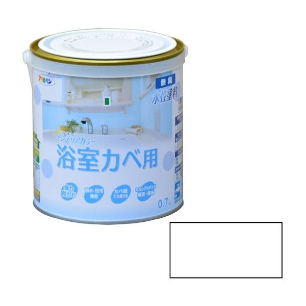 商品説明★ カベ紙の上に直接塗れる塗料★ 防カビ性を増強。浴室やキッチンの壁や天井に最適です。★ 手あか・マジック・クレヨンなどの汚れが落とせます。スペック* 容量：0.7L* カラー：白