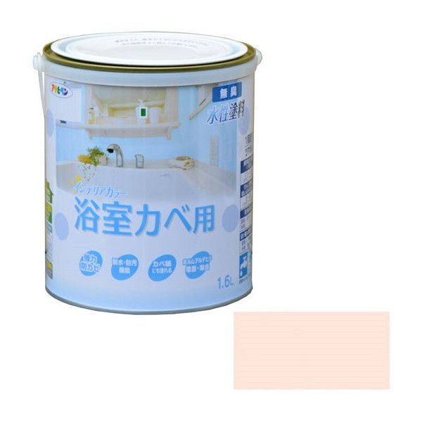 商品説明★ カベ紙の上に直接塗れる塗料★ 防カビ性を増強。浴室やキッチンの壁や天井に最適です。★ 手あか・マジック・クレヨンなどの汚れが落とせます。スペック* 容量：1.6L* カラー：ライトピンク