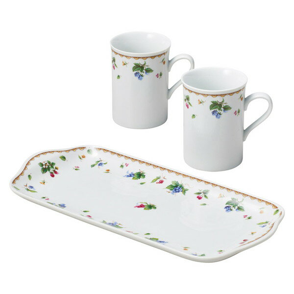 商品説明★ くつろぎの時間を演出してくれるお洒落なトレー・マグセット。家庭用食洗機使用可。スペック* 重量：約1.2kg* 材質：磁器* セット内容：トレー（15×31.5×3cm）×1、マグカップ（径7.5×10.5cm）×2* 機能：電...