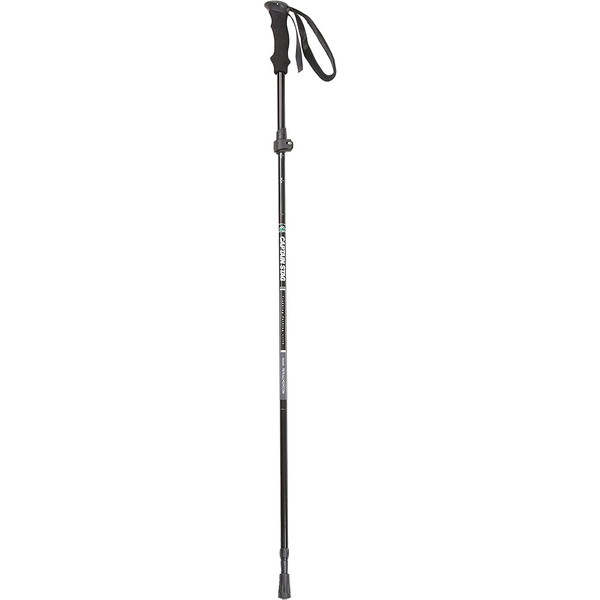 スペック* 製品サイズ(約/mm)：長さ1200〜1350* 重量(約/g)：280* 品質表示(材質/その他)：本体:アルミニウム合金(表面加工:アルマイト)、グリップ:TPE、石突きプロテクター:塩化ビニル樹脂* 仕様/その他：収納サイ...