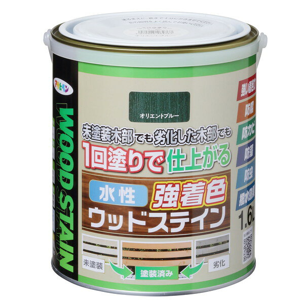 商品説明★ 隠ぺいが高く1回塗りで仕上がる水性・低臭タイプの木部専用塗料です。★ 木目を生かした美しいステイン仕上げができ、日光や雨に強く耐候性に優れています。★ 防腐・防カビ・防藻・防虫効果があり、長期間、木部を美しく保ちます。★ 撥水剤...