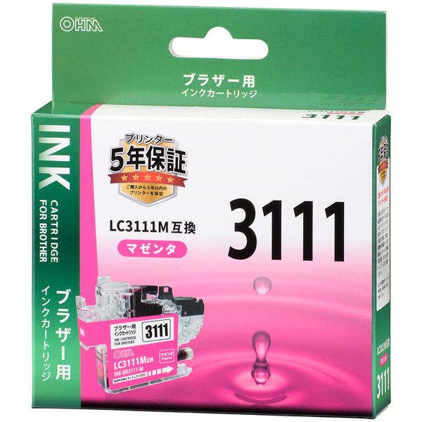商品説明★ ブラザーLC3111M(マゼンタ)の代わりに使えます・染料マゼンタ・1個入り・プリンター5年間保証対象品スペック* 適合機種DCP-987N-W/B、DCP-J982N-W/B、DCP-J978N-W/B、DCP-J973N-W...