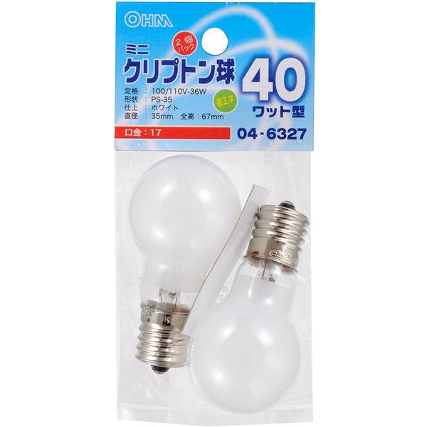 商品説明★ 屋内専用(屋外使用禁止)スペック* 定格: 100/110V-36W* 形状: PS-35* 仕上げ: ホワイト* 直径: 35mm 全高: 67mm* 口金: E17* 入数: 2個