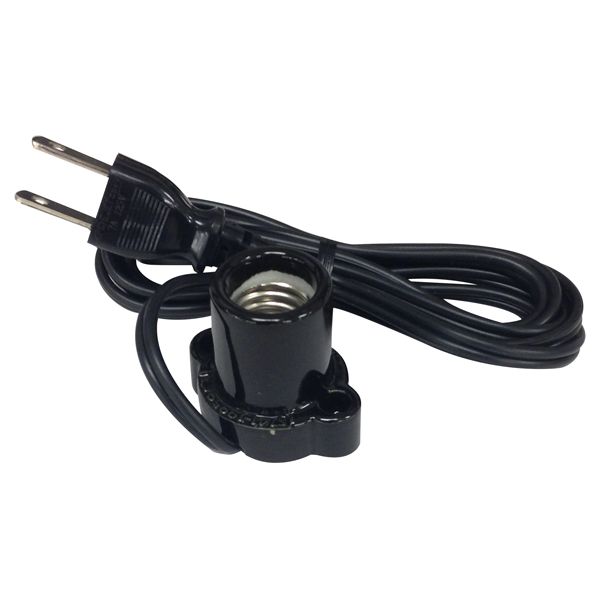商品説明★ 熱に強い磁器製です。スペック* 口金: E17* 定格: 3A-125V* コード長: 1.5m* 色: 黒* 使用電線: ビニール平行線(VFF)0.75mm2×2芯* 取付ピッチ: 33mm* 適合取付けネジ径: φ3.5m...
