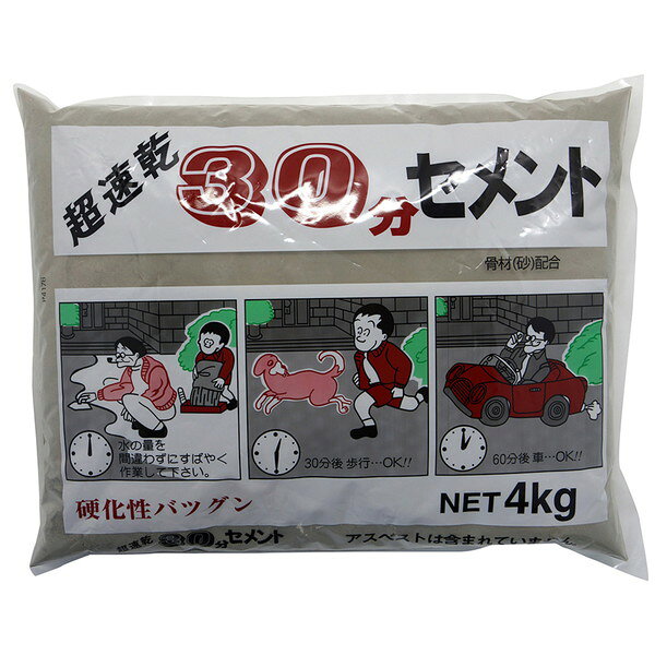 商品説明★ 約30分後には歩行、約60分後には完全硬化します。★ 硬化促進剤配合。スペック* 成分:ポルトランドセメント、砂、その他