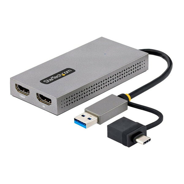 商品説明★ 1つのUSB Type-A 3.2 Gen1(5Gbps)接続で、パソコンに2台のHDMIディスプレイ(1x 4K & 1x 1080p)を追加するUSB-デュアルHDMIアダプター。★ マルチディスプレイで高い生産性の効果を発...