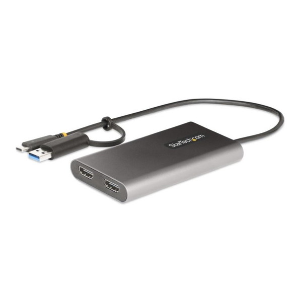 商品説明★ USB Type-CまたはType-A対応デュアルHDMIディスプレイ変換アダプター。USB Type-CまたはType-Aポートから2台の4K60Hz HDMIディスプレイをパソコンに接続します。★ Power Deliver...