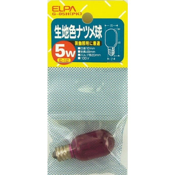 商品説明★ 装飾照明に最適。★ 小形・低ワットで長寿命設計の電球。常夜灯、装飾用に適しています。スペック* 定格電圧: 100V* 定格消費電力: 5W* 定格寿命: 約3000時間* 本体サイズ: 全長48×バルブ径20(mm)* 口金:...