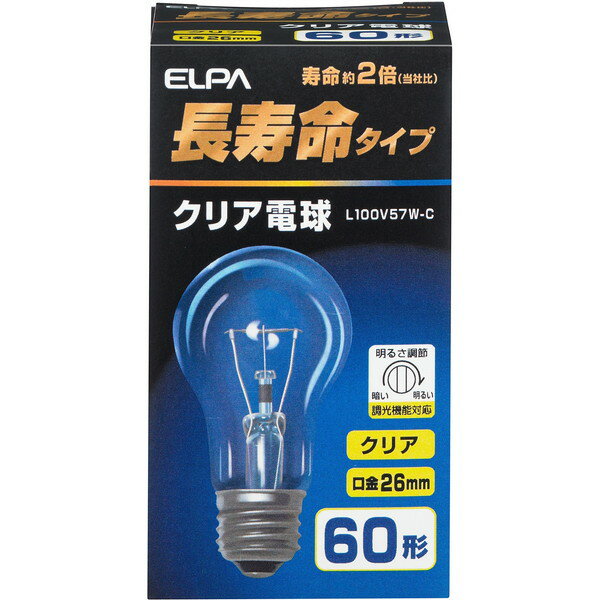 商品説明★ 寿命約2倍(メーカー比)★ 玄関、洗面所やトイレに最適★ 調光機能対応★ キラキラした輝きの強い光が得られるバルブが透明の電球です。スペック* 定格電圧: 100V* 定格消費電力: 57W* 定格寿命: 2000時間* 本体サ...
