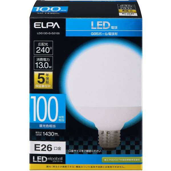 商品説明★ 白熱電球に近いサイズなので、様々な器具への取り換えが可能です★ ワイドに明るい広配光設計です。★ 密閉型器具対応★ 省エネ法2027年度目標基準達成★ 屋内用スペック* 交流電源: 100V 50/60Hz共用* 口金: E26...