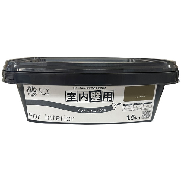 商品説明★ 室内のビニールかべ紙、各種ボード、木部、コンクリートなどに使用できる「水性つやなし室内壁用塗料」です。かべ紙の上からそのまま塗れます。ハケ目が目立たない落ち着いたつやの仕上がりです。ほとんど臭いがなく、室内でも安全に使用すること...