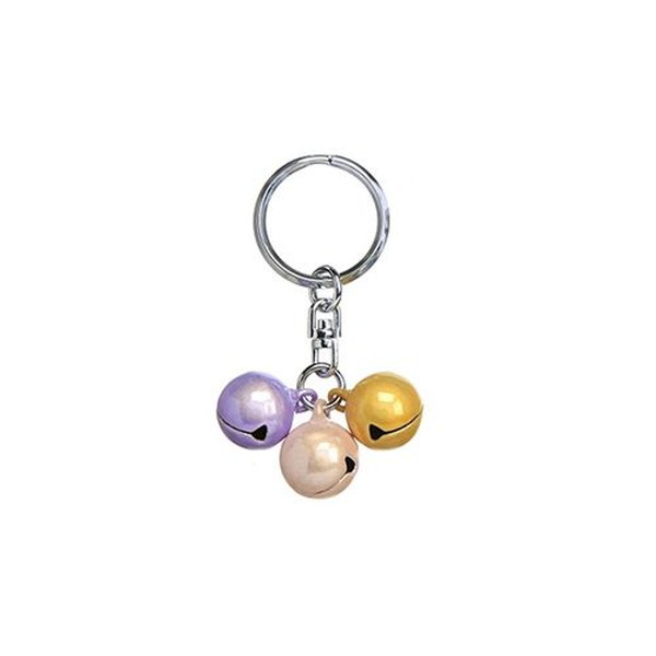 商品説明★ 自転車や家の鍵などにもお使いいただける鈴のキーホルダーです。★ カギの管理やキーホルダーにご利用いただけます。★ きれいな音色の鈴です。スペック* 形状：パープル・イエロー・グリーンの3連鈴パーツ* 質量：10g