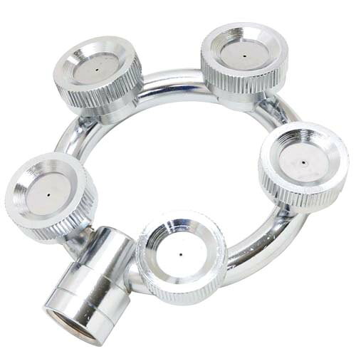 商品説明★ 動噴用パーツ。★ 丸5頭口。スペック* ネジ:SW 13.8* 商品サイズ(約):縦85×横80×奥25mm* 重量(約):140g