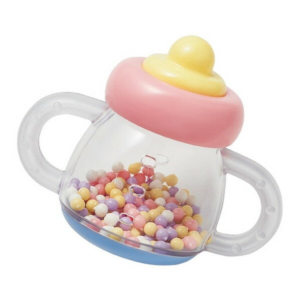 商品説明★ 振るとビーズが跳ねて、赤ちゃんお気に入りのシャカシャカ音がします。乳首部分はやわらか素材!スペック* 対象年齢: 6ヶ月〜* 材質: ABS樹脂、エラストマー* サイズ: W95mm×D55mm×78mm(重量: 57g)