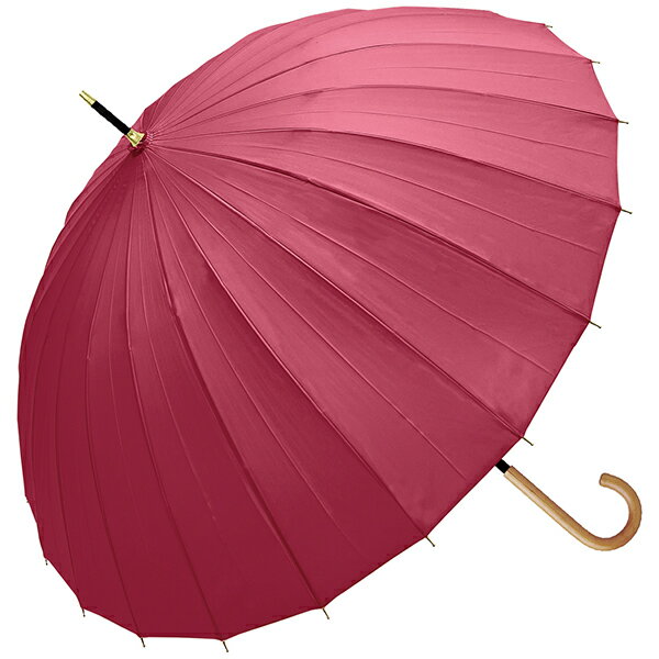 商品説明★ 24骨が新登場！デザイン性だけではなく雨風に対して強いのもメリット。握りやすい太めの手元、手開き&オールグラスで軽量！スペック* 重さ：470* 親骨サイズ：58cm