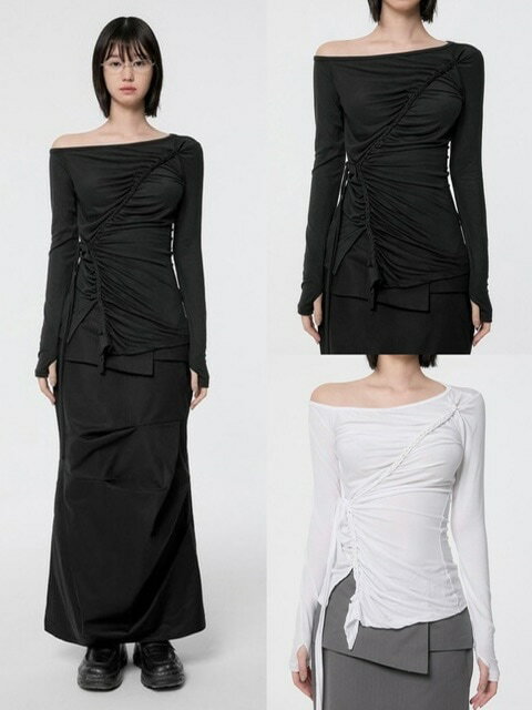 ♢サイズ フリー ♢平置き採寸(cm) 身幅：42 着丈：65 袖丈：66.5 ♢カラー ホワイト ブラック ♢素材 モダール95% スパン5% ♢着用モデル身長 170cm &#...