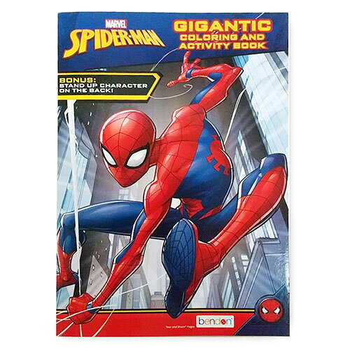 アメリカからの輸入品☆ スパイダーマンのカラーリングブック（ぬりえ）です。 日本の物とは違い、ぬりえ以外にも迷路、クイズなどのアクテビティ付き。 すべて英語で書かれているのでお子さまの英語のお勉強にもピッタリ。 192ページと内容がもりだく...
