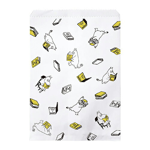 ムーミンシリーズのラッピング紙袋です。 読書するムーミンのかわいい総柄♪ フラットタイプの紙袋です。 ■サイズ：約H21.5×W16cm ■枚数：10枚 ■材質：紙 ■日本製 他のラッピンググッズもチェックしてみてね!! こちらをクリック↓↓↓