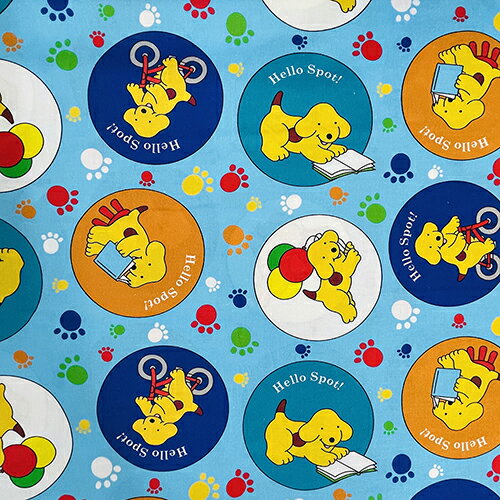 ☆USA輸入品☆ イギリス生まれの人気作家エリック・ヒルにより描かれた幼児用絵本『 Hello Spot ! 』の生地です。 世界中のこどもたちに愛され、日本では、1983年に『コロちゃんはどこ？』をはじめとして、「コロちゃんのえほん」シリ...