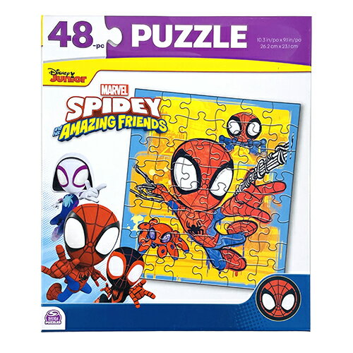 スパイディとすごい仲間たちのジグソーパズルです。 48ピース入り。 柄違いで24ピース、100ピースもあるので、ステップアップしていっても楽しそうです！ ■ボックスサイズ：約H21×W18×D4cm ■完成品サイズ（記載）：26.2×23....