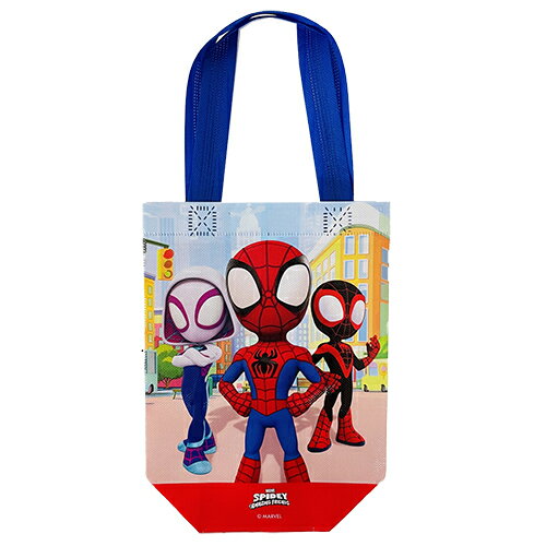 スパイディとすごいなかまたちのミニショッパーバッグです。 マチのあるトート型で、ランチバッグとしても♪ お菓子などを詰めてギフトバッグにしてもかわいいですよ。 ハロウィンなどのイベント用としても使えそうです！ 【サイズ】 本体：約H20×W...