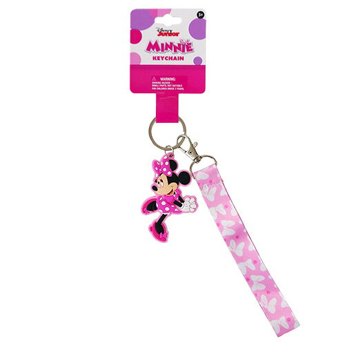 ミニーのラバーキーチェーンは、ディズニー好きにはたまらないアイテムです！ ドット柄が可愛らしいミニーのチャームが付いていて、バッグや鍵に付けるだけで気分が上がります。 ランヤード付きの2in1。アメリカからの輸入品です。 輸入品ならではの特...