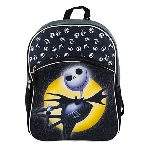 ナイトメアー ビフォア クリスマス の リュックです。 ジャックのデザインが目を引きます。 フロントジップポケットと、脇メッシュポケットもついて収納力抜群。 アメリカからの輸入品です。 ●サイズ：約H405×W310×D120mm MADE...