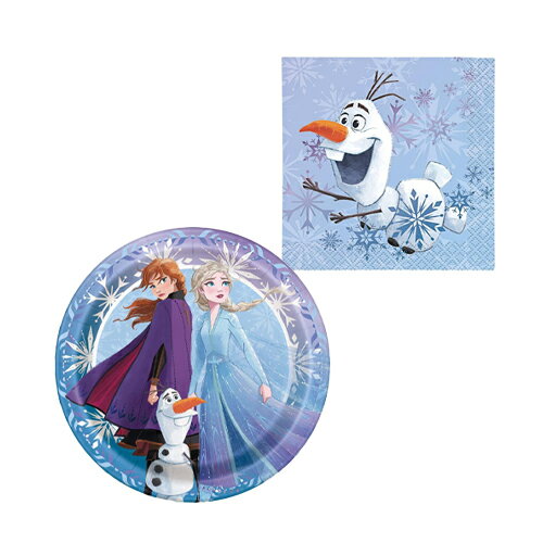 アナと雪の女王2 パーティーグッズ セットです。 テーブルウエアゲスト8人分。 アナとエルサ、オラフのかわいいデザインがテーブルを華やかに彩り、特別なひとときを演出します。 誕生日会や特別な集まりにぴったり。 使い捨てなので後片付けも簡単！...