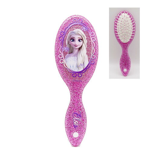 アナと雪の女王 エルサ の可愛いヘアブラシです。 ラメ入りのカラーがとってもかわいい♪ プリンセスが好きな女の子にピッタリです☆ お誕生日やクリスマスなど、女の子へのプレゼントにも喜ばれそうです。 ■サイズ：約H17.6xW5.2cm ■素...