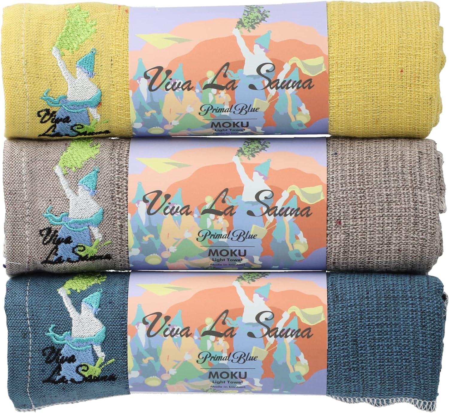 【PrimalBlueサウナMOKU別注】 VivaLaSaunaMOKU 【サイズ】 縦33×横100cm 【素材】 COTTON （綿）100％ 【原産国】 日本 【生産地】 愛媛県今治市 【サウナ好きのマストアイテム！サウナMOKU】...