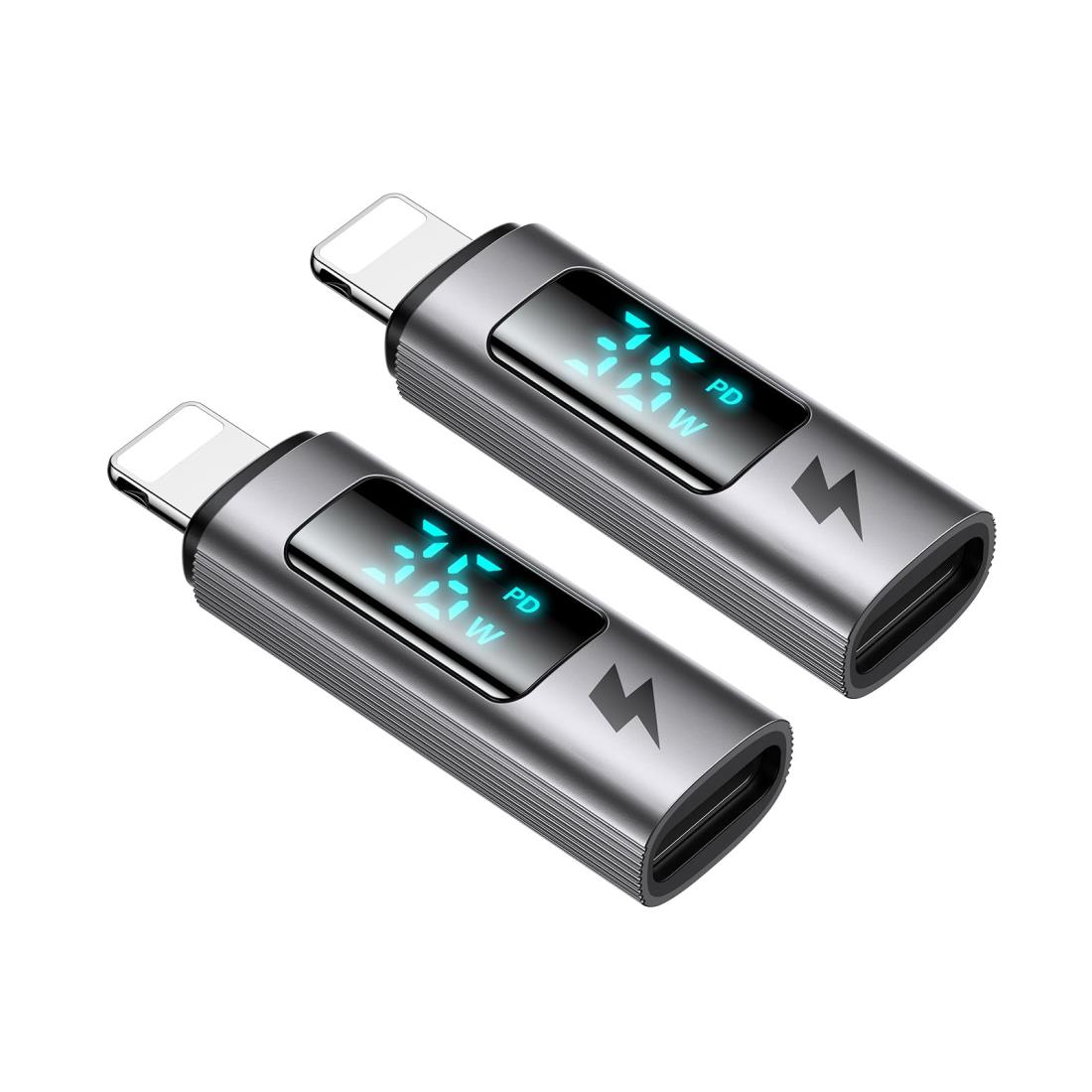【USB-C to ライトニング 変換アダプタ・出力スクリーン表示 】：瞬間で切り替えて、USB-Cケーブルもi-Phone充電可能です。充電出力、リアルタイムに表示。36W高出力、PD 急速充電対応。スマホとノートPC間の高速データ転送を...