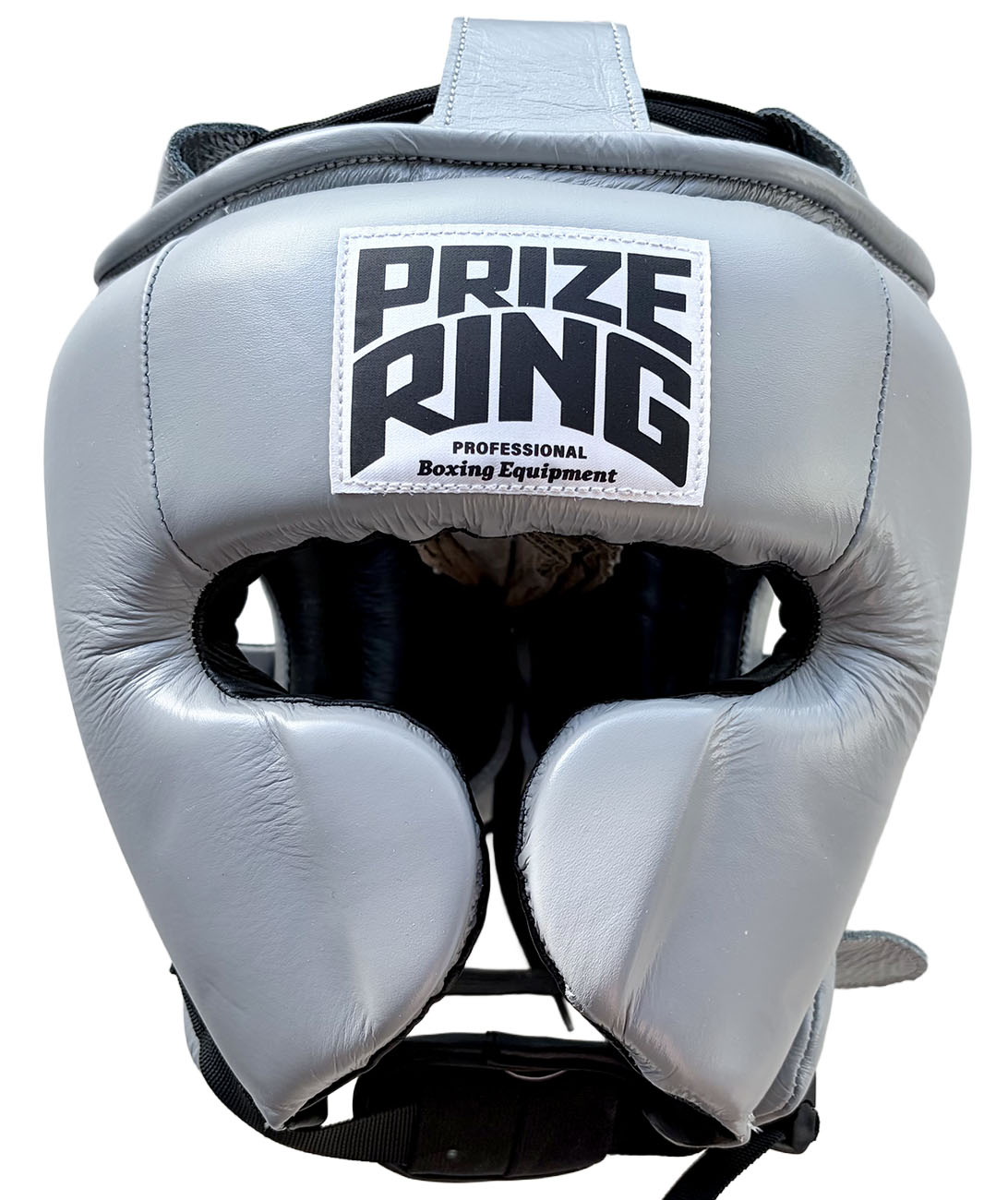 PRIZE RING/プライズリング "Professional SS" 本革製ボクシング用ヘッドギア　グレー M / L 本革製ヘッドギア頬（ほほ）の部分に十分な厚み（約3cm）を持たせた「安全設計」重さ M : 350g L : 390g 5