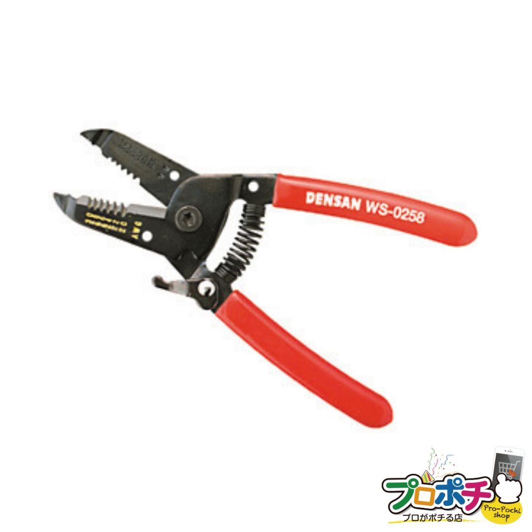 【商品詳細】 メーカー：ジェフコム 型番：WS-0258 品名：ワイヤーストリッパー ●よくむけ、よく切れる（カッター付） ●適用ケーブルサイズ ・AWG：30、28、26、24、22、20 ・sq：0.05、0.08、0.12、0.2、0...