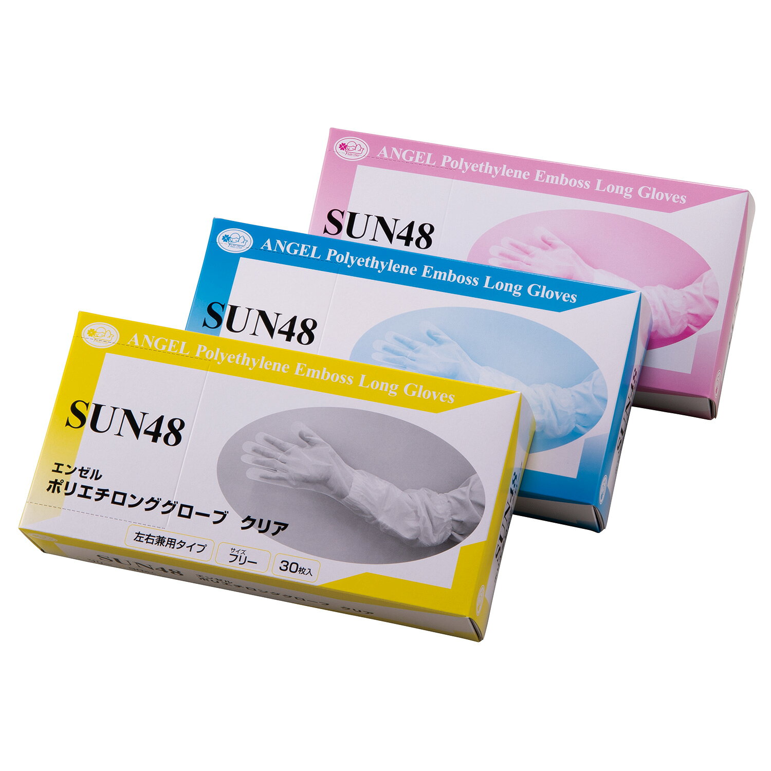 全長60cmのロングタイプで肘までしっかり安心防護・清潔な使い捨て手袋。食品衛生法適合。サイズ：フリー材質：ポリエチレン厚さ：0.04mm色：クリア商品コード00340502メーカー名サンフラワー関連商品(ケース)SUN48 ポリエチロング...