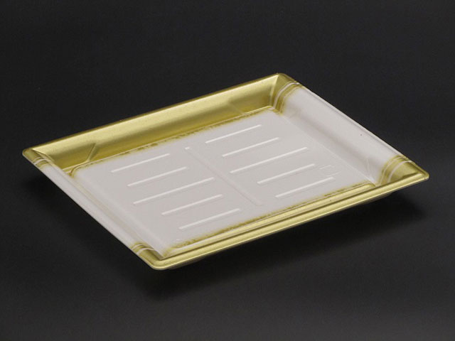 鮮魚・精肉惣菜に使いやすい軽量素材の容器。脚部がフラットになっている為ベルトコンベアに流しやすく、アウトパックで使いやすい形状です。刺身4点盛用。本体のみ、蓋は別売りです。サイズ：197×164×18mm材質：PSP重量：6g商品コード00...