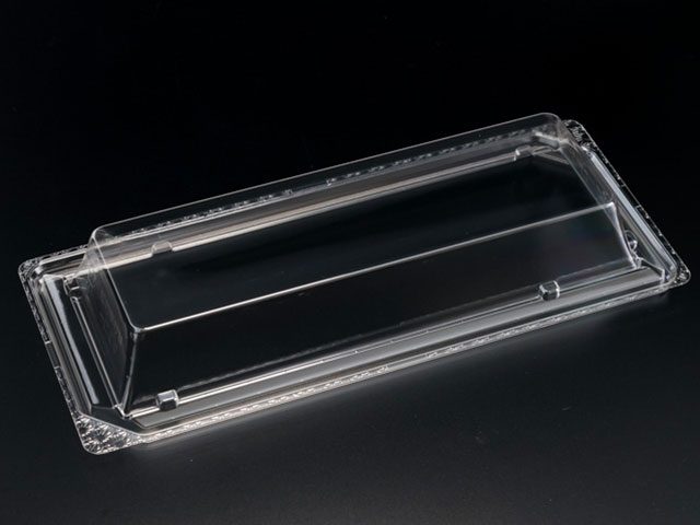 「バイオPET 美枠寿司」「バイオPS 美枠寿司」シリーズの蓋です。※本体は別売り。サイズ：248×102×40mm材質：バイオマスプラ重量：11g商品コード00623764メーカー名リスパックサイズ248×102×40mm材質バイオマスプ...