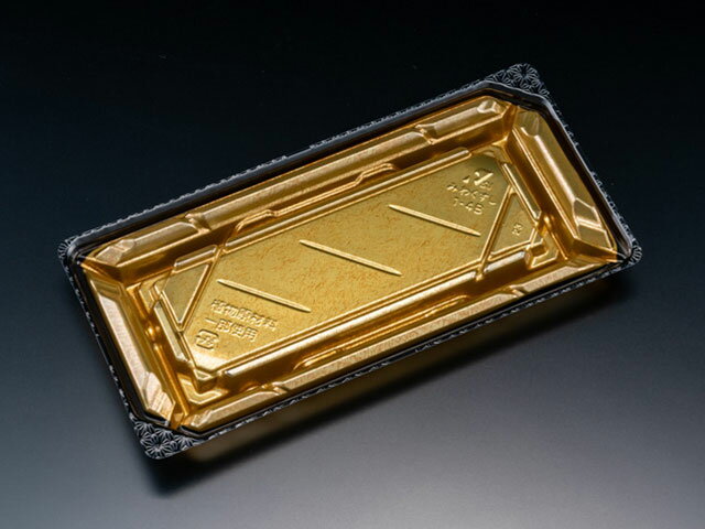 盛り付け目安：お寿司4貫。別売りの蓋はスマート嵌合(※嵌合部の内側に壁がある独自の設計)で外れにくく、お寿司の渇きが従来の容器の4分の1に低減。蓋は別売り。サイズ：209×102×24mm材質：バイオマスプラ重量：12g商品コード00628...