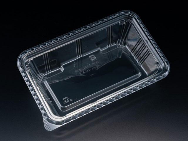 100％植物由来のプラスチック容器。斜めにカットした本体開口部とフタの天面形状の「ビューカット設計」で中身の視認性をアップ。周囲をモコモコとしたフランジ形状にすることで売場での輝きをアップし、差別化した商品づくりを応援します！約380ml。...