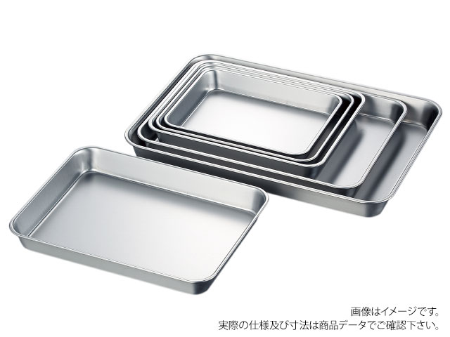 サイズ：長さ406×幅292×高さ41mm、(底寸法)長さ370×幅250mm、板厚0.5mm材質：SUS304(18-8ステンレス)容量：3.5L商品コード00222600メーカー名赤川器物製作所対応蓋（別売）AG18-8 角バット蓋 8...