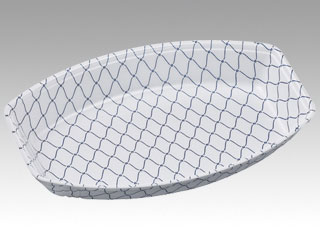 鮮魚に最適な舟型の汎用トレー。ラップ対応品です。サイズ：210×142×30mm／材質：PSP／重量：5g商品コード00273327メーカー名エフピコ重量5.00g電子レンジ不可種別本体のみ関連商品(ケース)FL芝舟21-14 網ブルー 1...