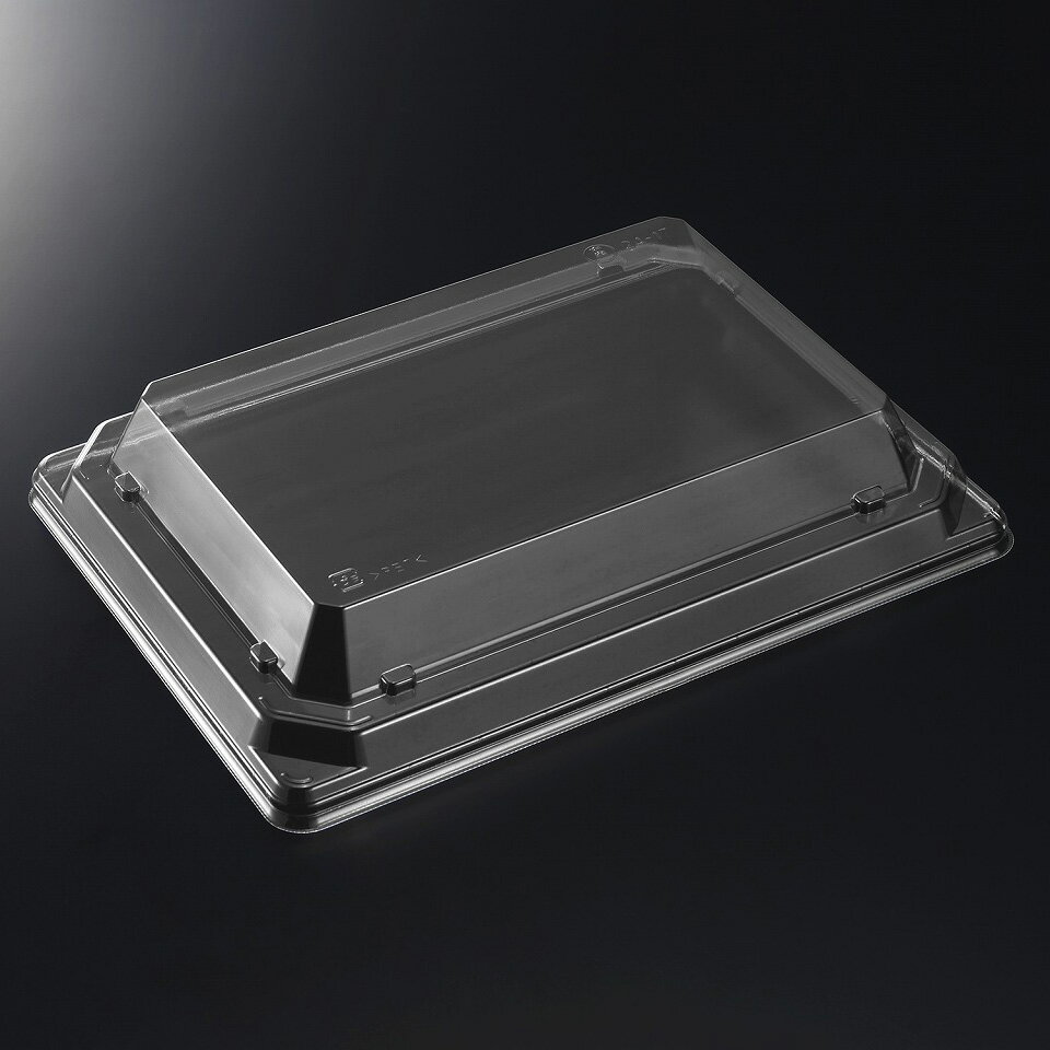 広い蓋天面と裏側面角度で刺身をきれいに見せれます。※本体は別売り。サイズ：238×173×44mm／材質：A-PET／重量：17g商品コード00673311メーカー名中央化学重量17.00g電子レンジ不可種別蓋のみ対応付属品（別売）刺身容器...