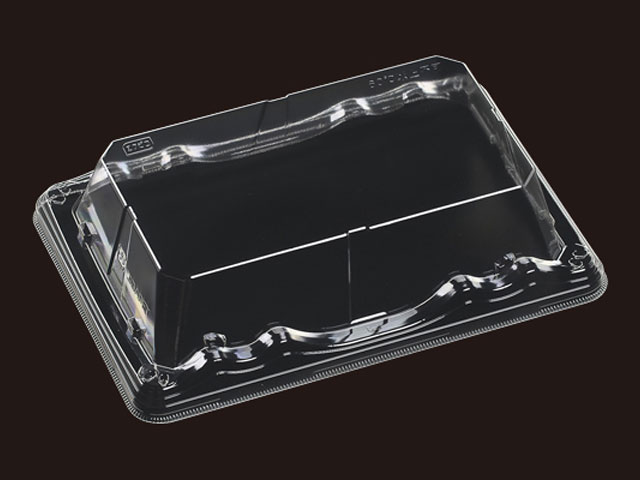 大波皿シリーズの蓋。カチッと嵌まる外嵌合タイプ。※本体は別売り。サイズ：219×150×50mm／材質：エコAPET／重量：13g商品コード00305176メーカー名エフピコ重量13.00g電子レンジ不可種別蓋のみ関連商品(ケース)T-大波...