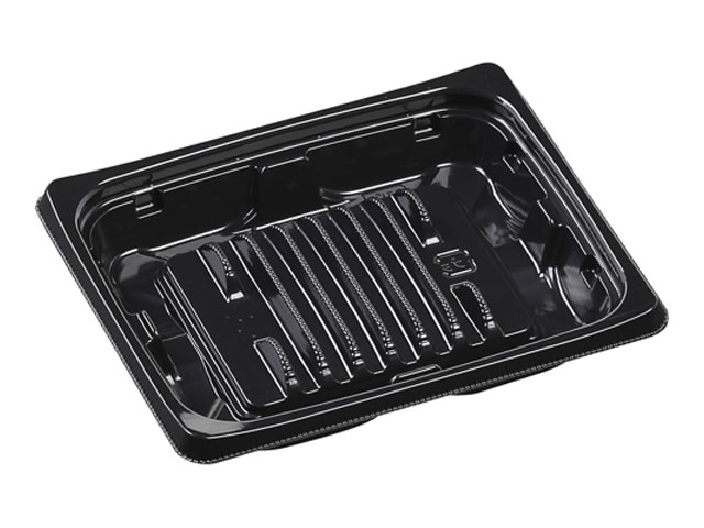 揚げ物に最適な電子レンジ対応の惣菜容器。油切り機能でサクサク感を維持します。※蓋は別売り。サイズ：132×108×23mm／材質：マルチSD／重量：6g商品コード00306253メーカー名エフピコ重量6.00g電子レンジ可種別本体のみ対応蓋...