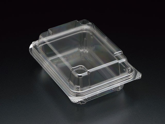 カチッとはまる嵌合(かんごう)タイプのフードパック。サンドイッチ等に。※サイズ表記は、蓋を閉じたときの外寸です。サイズ：125×95×高さ49(本体30+蓋19)mm／材質：OPS／重量：5.20g／容量：約160cc商品コード003944...