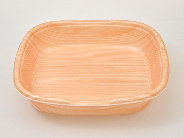 売り場でも存在感満点の重ね桶。しゃぶしゃぶ用だけでなく、味付け肉などにも。※蓋なし。サイズ：240×240×47mm／材質：PSP／重量：11g商品コード00469677メーカー名エフピコ重量11.00g電子レンジ不可種別本体のみ関連商品(...