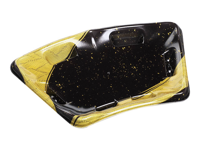 売り場のアイキャッチに最適な扇型の鮮魚容器。お刺身などに。※蓋は別売り。サイズ：289×190×36mm／材質：PSP／重量：7g商品コード00469796メーカー名エフピコ重量7.00g電子レンジ不可種別本体のみ対応蓋（別売）T-扇皿29...