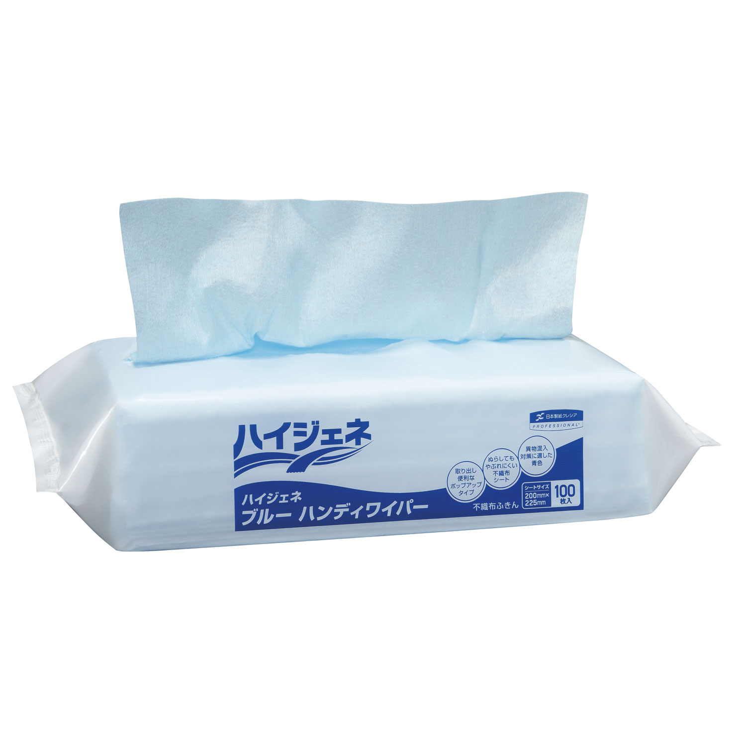 異物混入対策に適した青色の不織布ふきん。吸収性能に優れたレーヨン素材。作業しやすいポップアップタイプ。アルコールなどの薬液に濡らしても丈夫な素材。製造ラインの定位置・定管理のしやすい専用ディスペンサー使用可能。アルコール等の薬液を含浸させて...