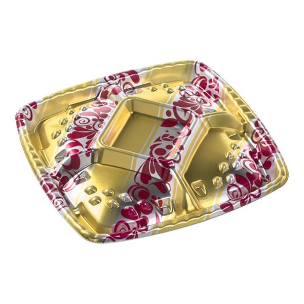 売り場に陳列しやすい角型オードブル容器。アーチ形状でボリューム感アップ！側面からも食品がよく見えるスッキリドーム蓋。※蓋は別売り。サイズ：297×297×49mm／材質：PSP／重量：19g商品コード00554839メーカー名エフピコ重量1...