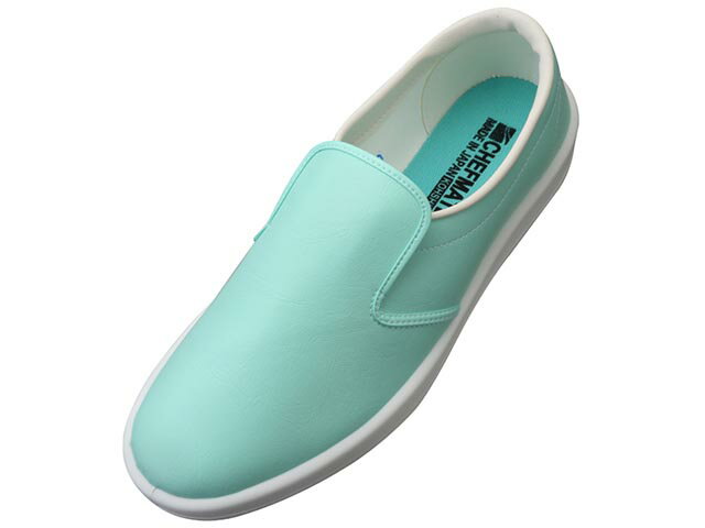 殺菌処理に強い国産高耐久厨房シューズ日本製クラリーノアッパー、防滑ソール、耐油ソール、衝撃吸収ソール、高強度仕様。サイズ：24.0cm色：ミント商品コード00561928メーカー名弘進ゴム関連商品(バラ)シェフメイトα4000ミント24.0...